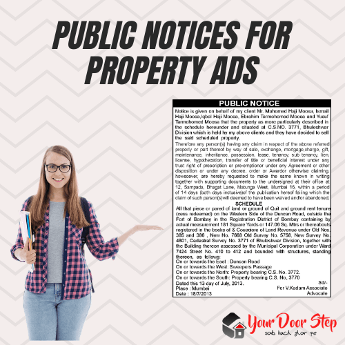 Public Notice for Property