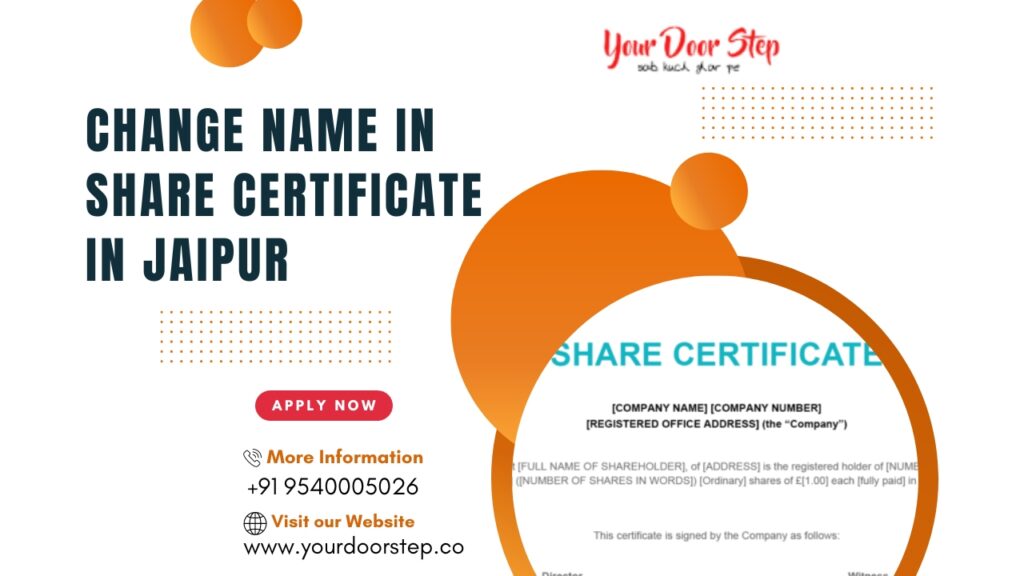 How To Change Name In Share Certificate In Jaipur - Your Door Step