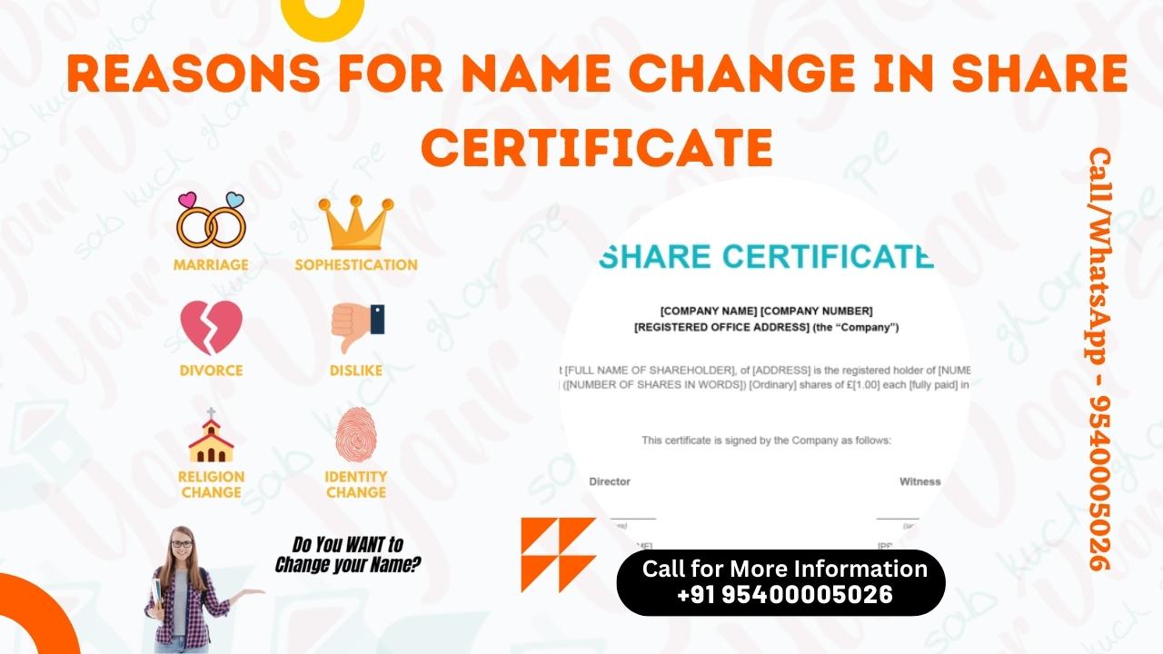 How to change name in share certificate in Sikkim